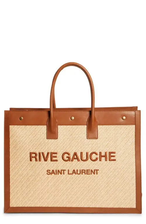 Saint Laurent Large Rive Gauche Canvas Tote - Natural Sand